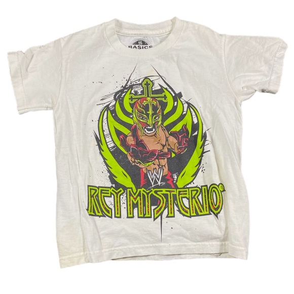WWE | Shirts & Tops | Wwe Rey Mesterio Tshirt Youth Small White Green ...